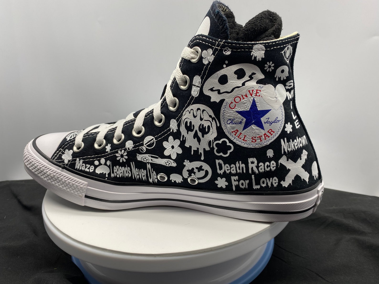 Personalized High-top Converse Shoe (tribute, Birthday, Rest in Peace ...
