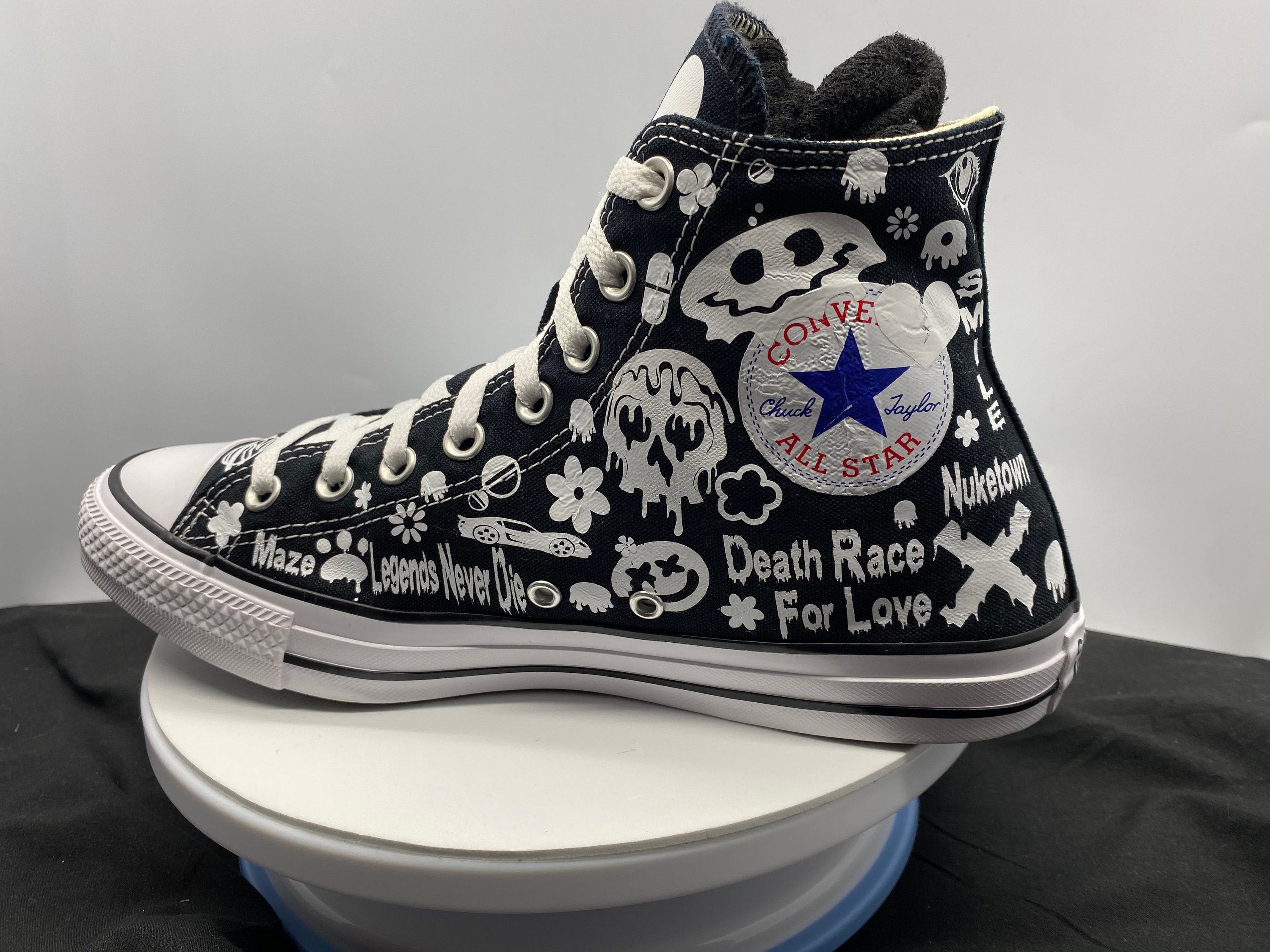 Personalized High-top Converse Shoe (tribute, Birthday, Rest in Peace ...