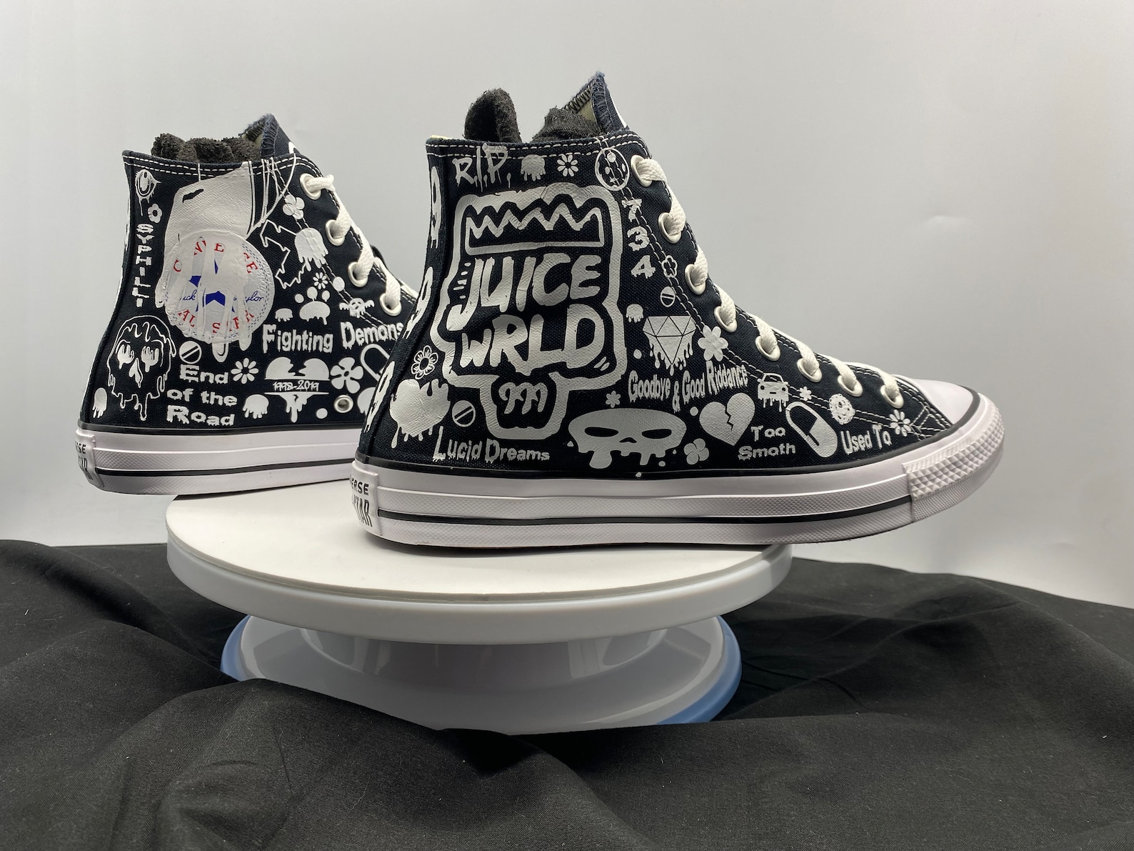 Personalized High-top Converse Shoe (tribute, Birthday, Rest in Peace ...