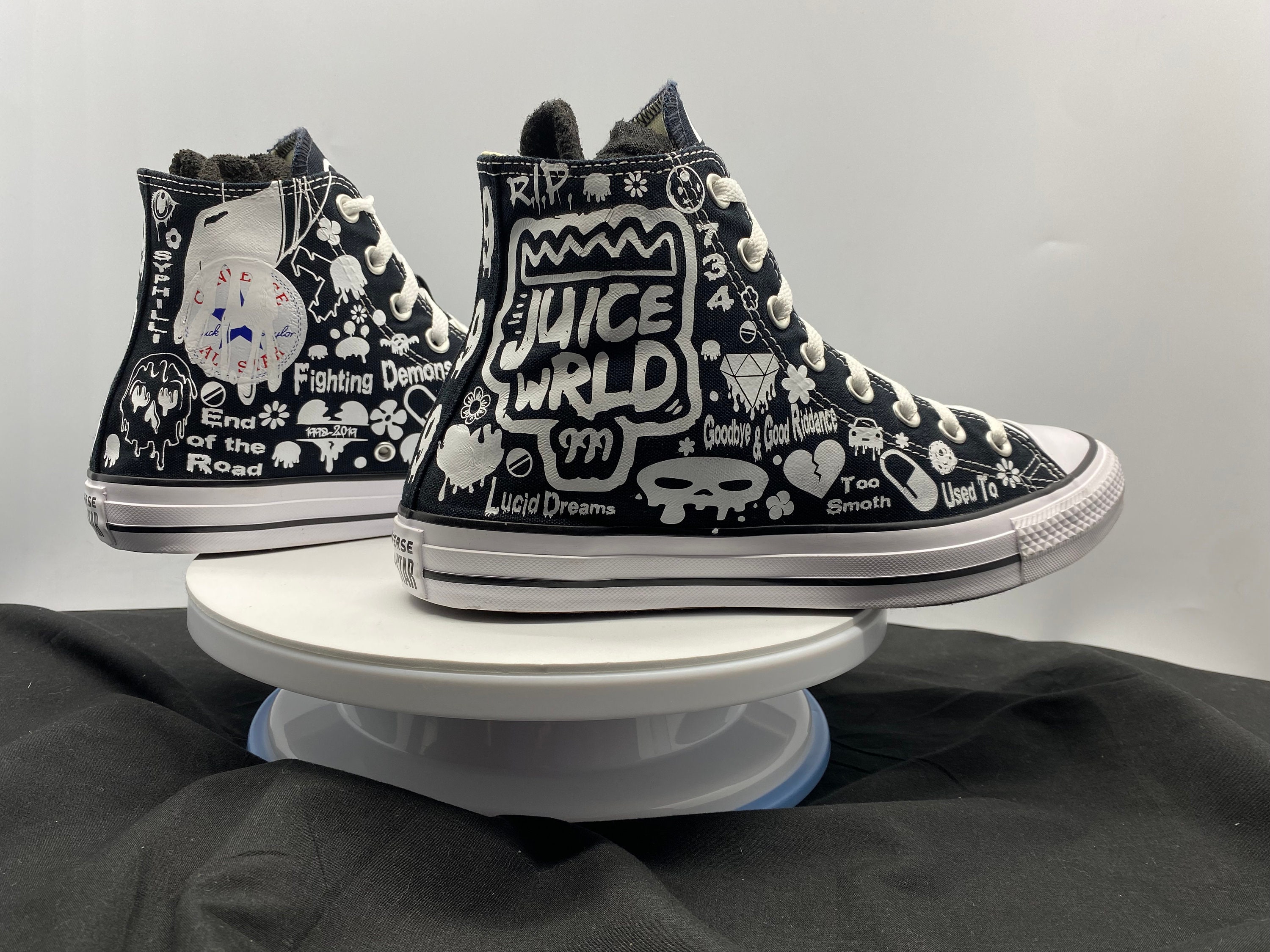 Personalized High-top Converse Shoe (tribute, Birthday, Rest in Peace ...