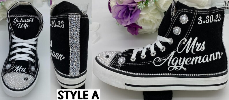 Personalized High-top Converse Shoe (wedding, Engagement, Birthday ...