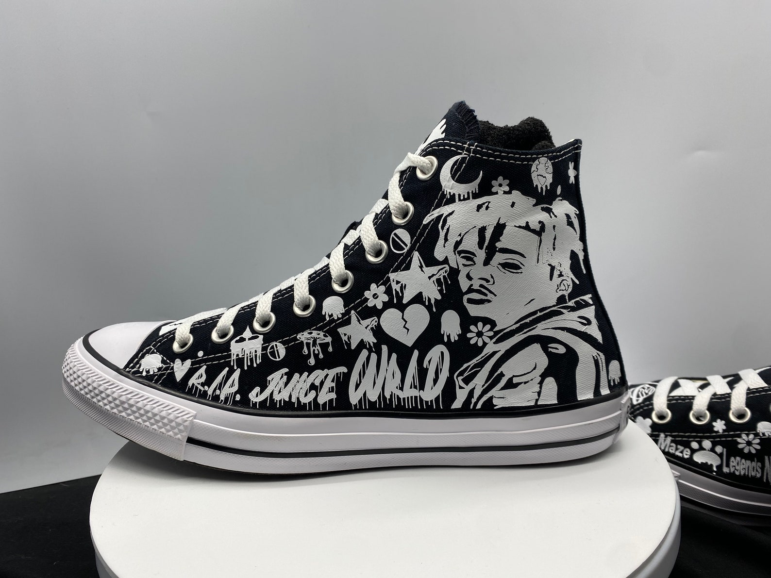 Personalized High-top Converse Shoe (tribute, Birthday, Rest in Peace ...