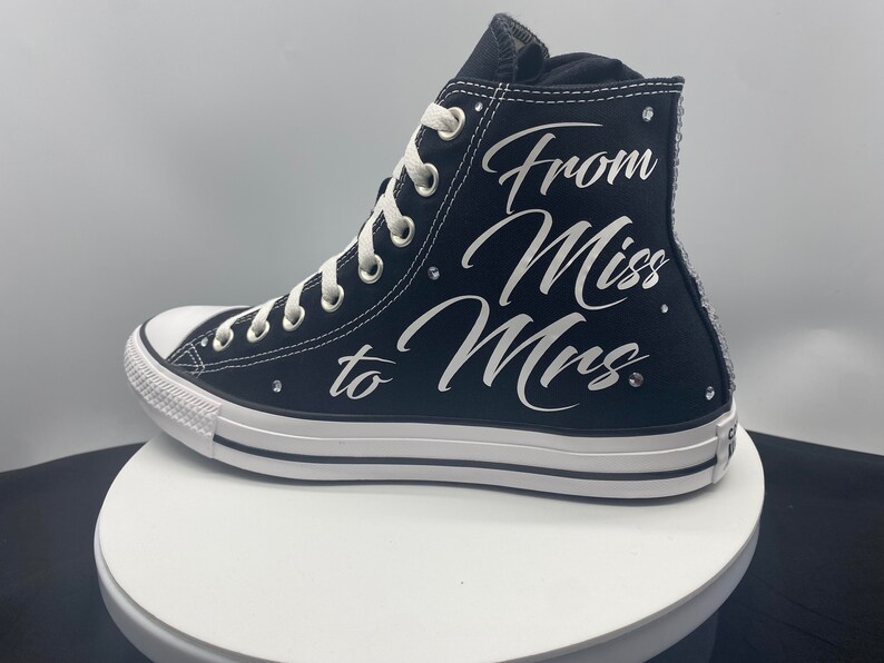 Personalized High-top Converse Shoe (wedding, Engagement, Birthday ...