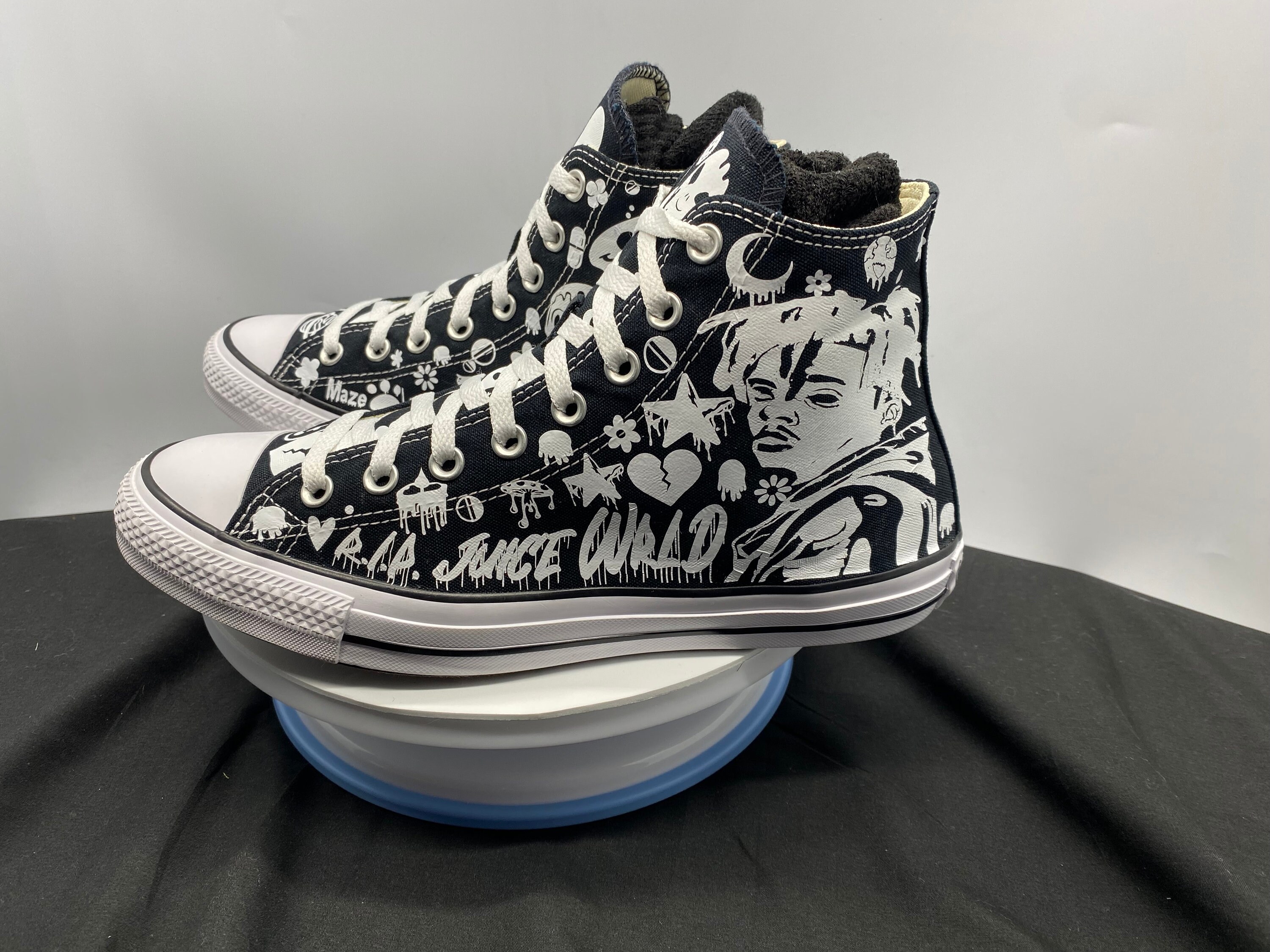 Personalized High-top Converse Shoe (tribute, Birthday, Rest in Peace ...