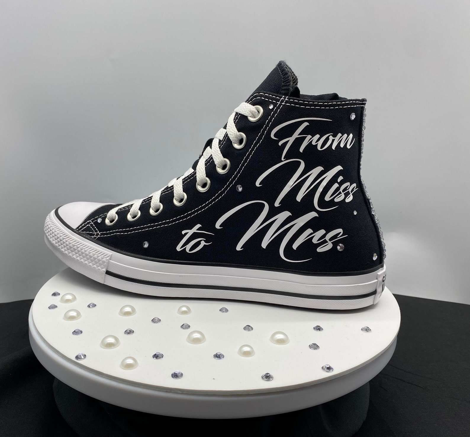 Personalized High-top Converse Shoe (wedding, Engagement, Birthday ...