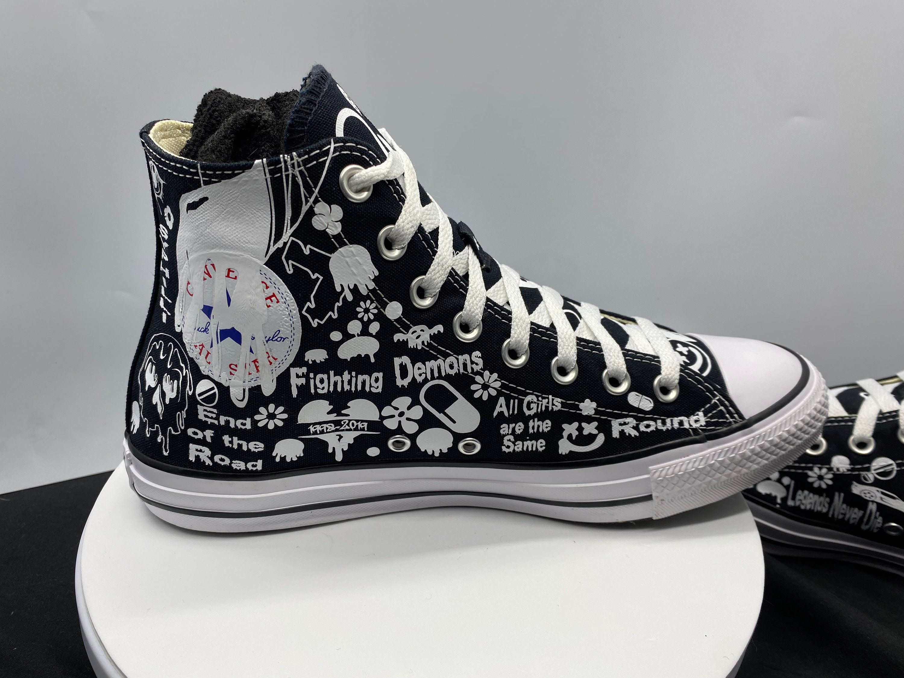 Personalized High-top Converse Shoe (tribute, Birthday, Rest in Peace ...