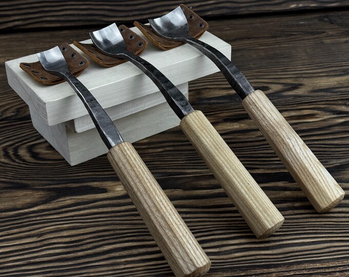 Hand Forged Bent Gouges. Spoon Carving Gouges. Wood Carving Tools. Bowl ...