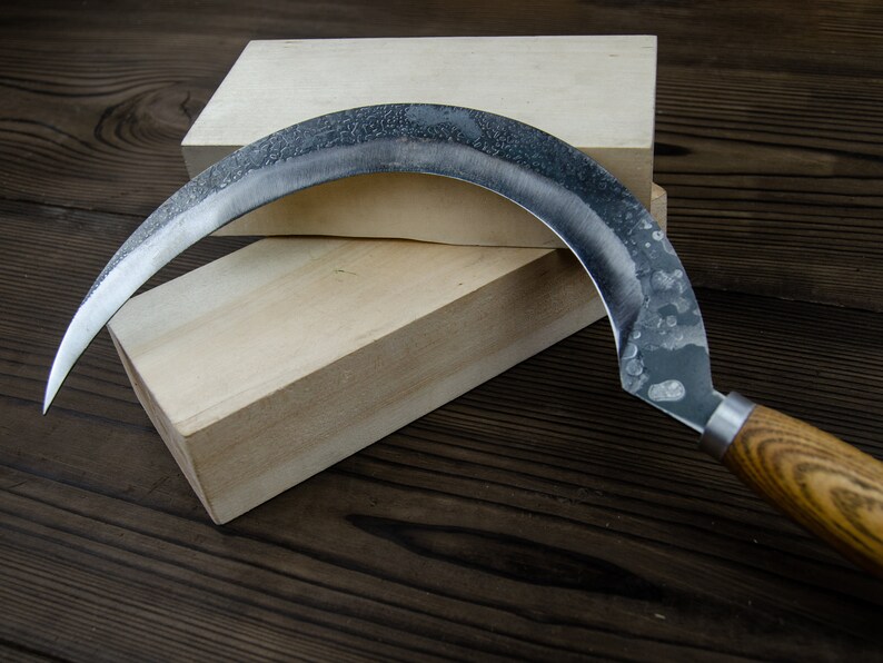 Large Sickle for Harvesting and Clearing Overgrowth. Hand Forged Garden ...