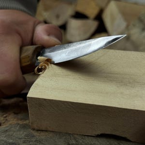 Hand-forged Sloyd Knife With Genuine Leather Sheath. Carbon Steel Blade ...