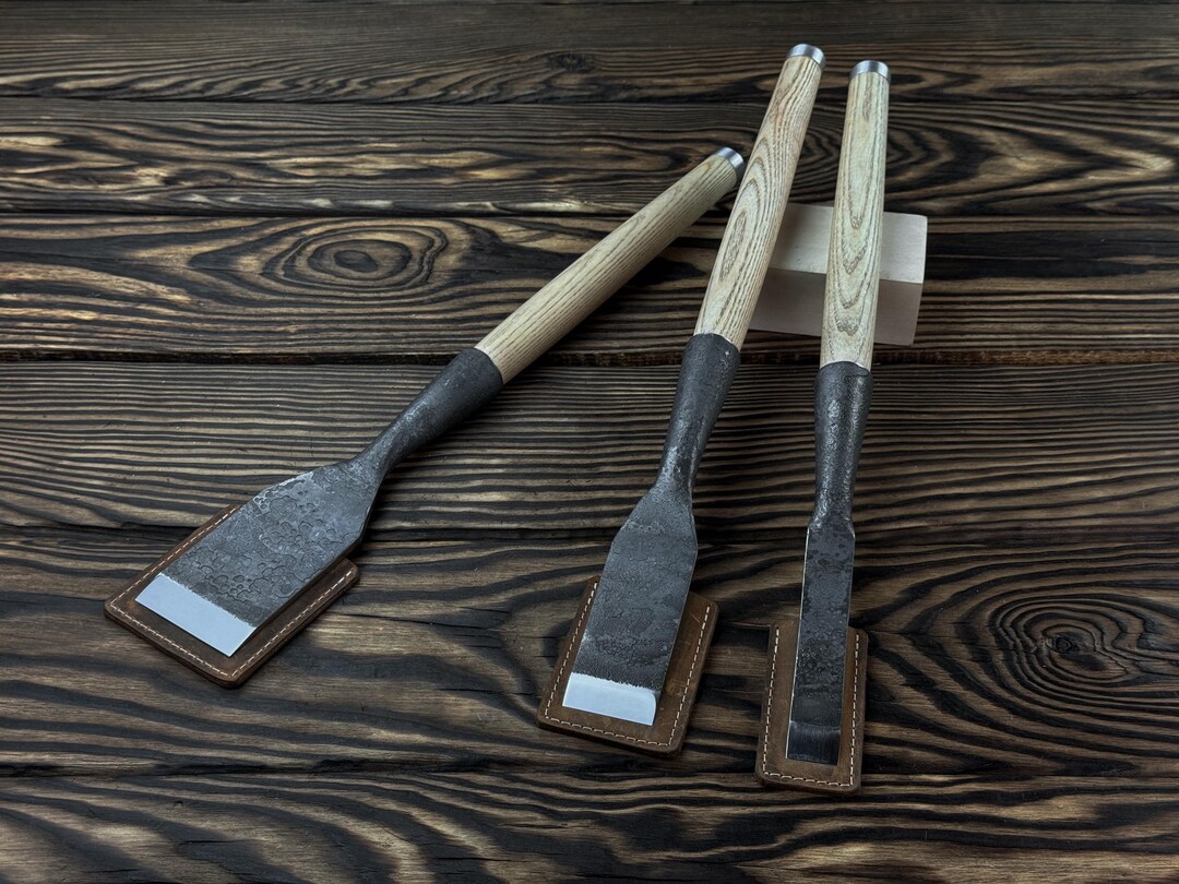 Hand-forged 3-piece Slick Chisel Set. Carpentry Tools. Carbon Steel ...