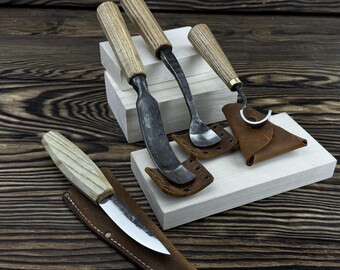 Forged Rounded Gouge Set 6pcs. Wood Carving Chisel Set. Woodworking ...