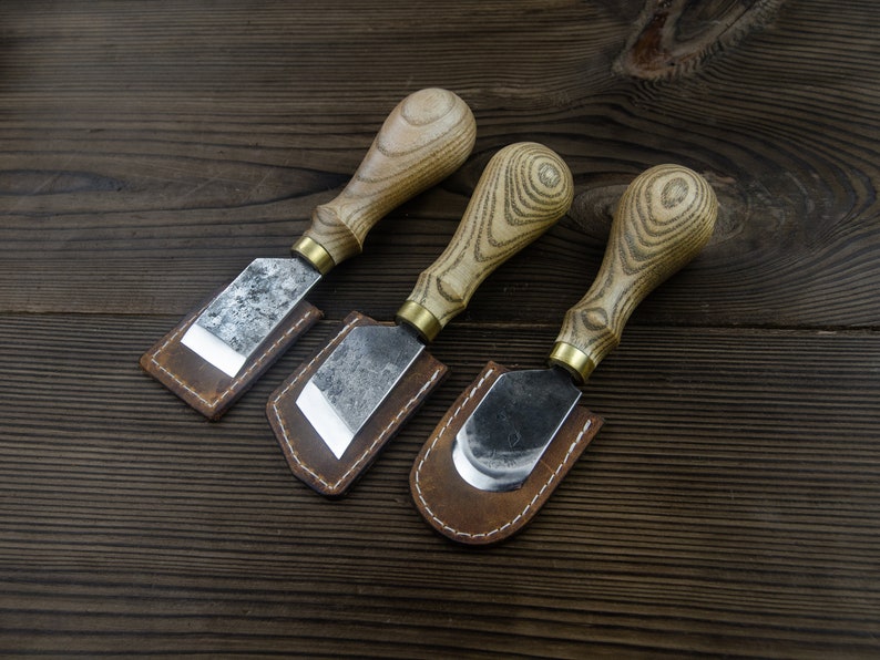 Leather Skiving Knives. Hand Forged Leather Knives. Straight, Oblique ...