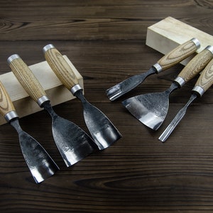 Forged Rounded Gouge Set 6pcs. Wood Carving Chisel Set. Woodworking ...
