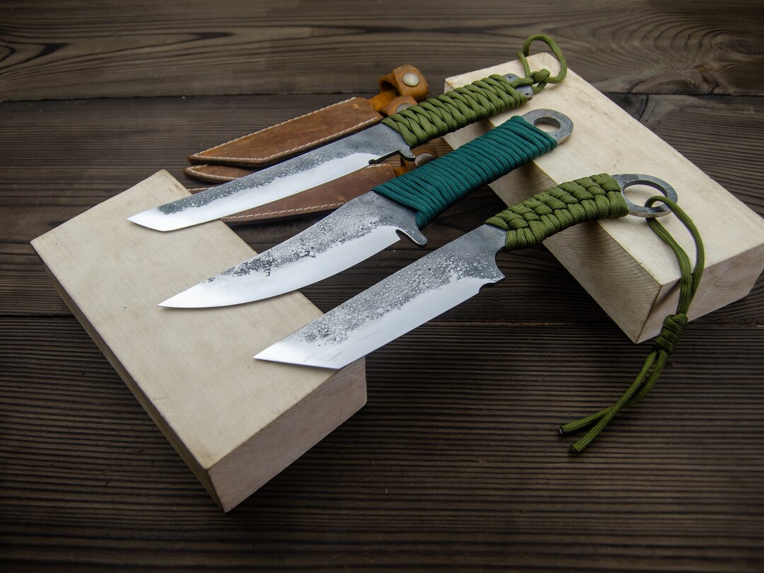 3-piece Throwing Knife Set. Hand Forged Kunai Knives. Ninja Kunai ...