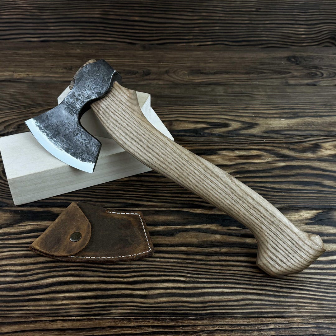Hand-forged Wood Carving Axe. Woodworking Tool. Carbon Steel Blade. Ash ...