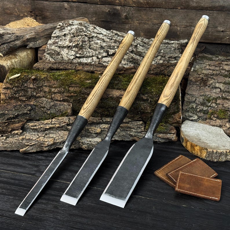 Framing Slick Chisels. Hand-forged Carbon Steel Blades. Ergonomic Ash ...