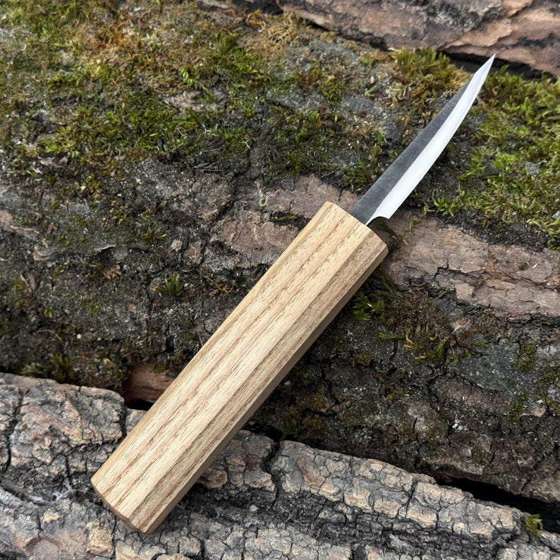 Hand-forged Sloyd Knife. Utility Wood Carving Tool. Ash Handle. Carbon ...