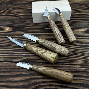 5-piece Wood Carving Knife Set. Detail Carving Knives. Carbon Steel ...