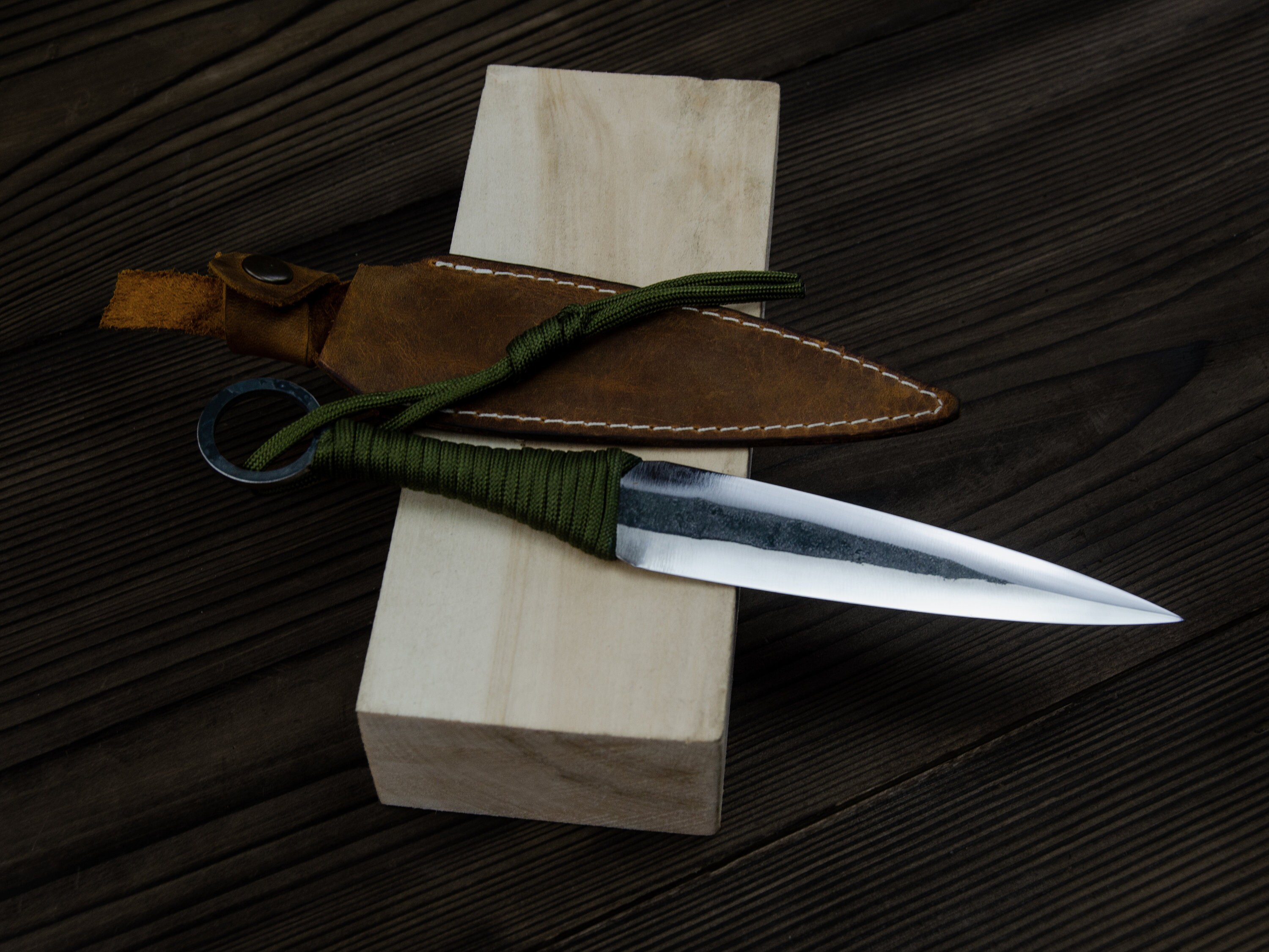 Hand Forged Throwing Knife. Sharp Knife for Camping. Ninja Kunai. Boot ...