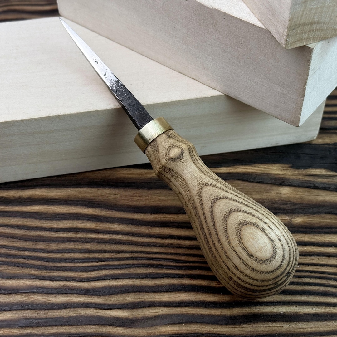 Hand-forged Awl. Tool for Leathercraft. Ergonomic Handle. Carbon Steel ...