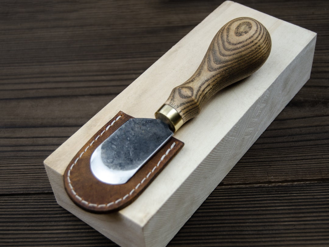Hand Forged Rounded Leather Skiving Knife. Leather Knife. Leather ...