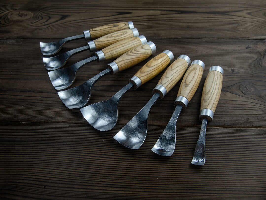 Hand Forged Wood Carving Bent Gouges. Spoon Carving Gouges. Wood ...