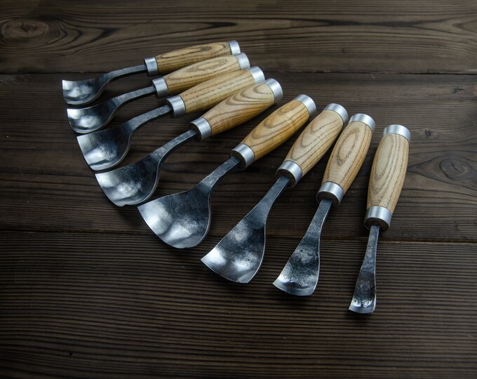 Hand Forged Wood Carving Bent Gouges. Spoon Carving Gouges. Wood ...