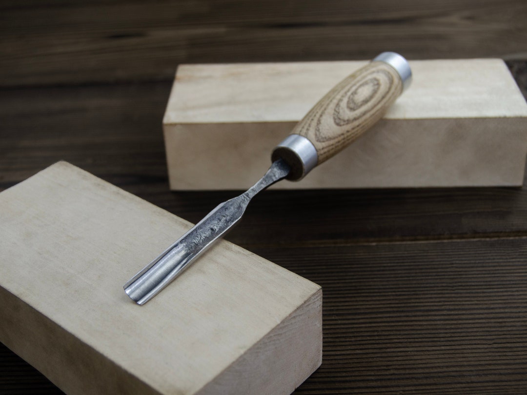 Hand Forged Straight Rounded Chisel. Wood Carving Gouge. Woodworking ...