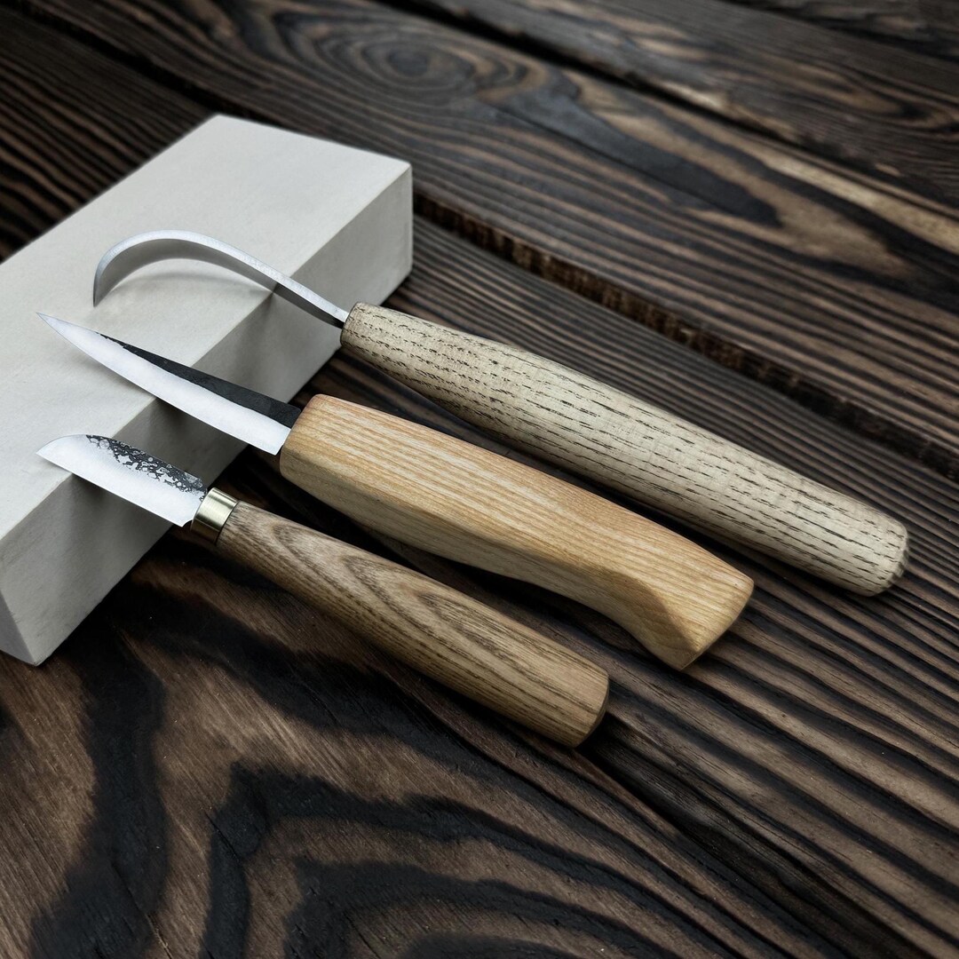 Wood Carving Tool, Set 3-piece. Spoons, Cups, Carving Tools. Ash ...