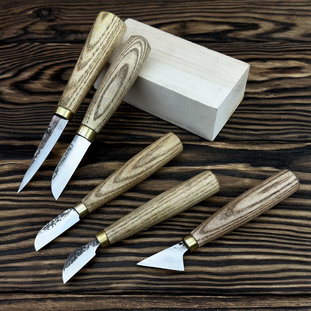 5-piece Wood Carving Knife Set. Detail Carving Knives. Carbon Steel ...