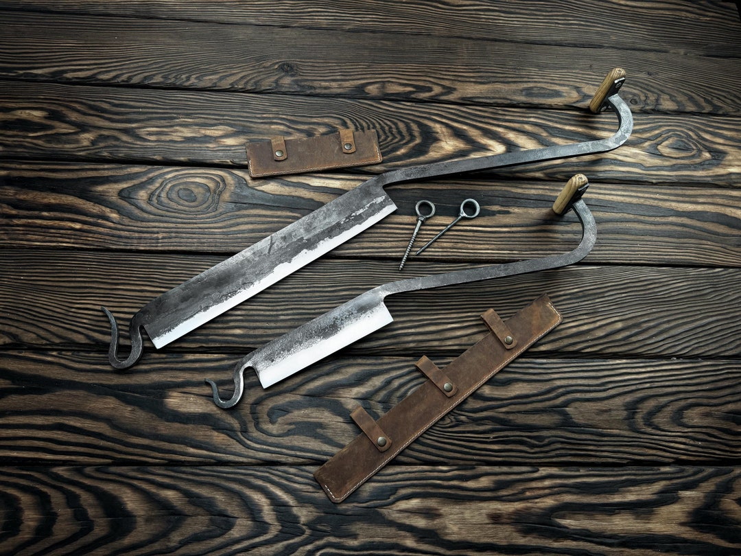 Hand Forged Stock Knife Set 2 Pcs. Cloggers Knives. Ergonomic Ash ...