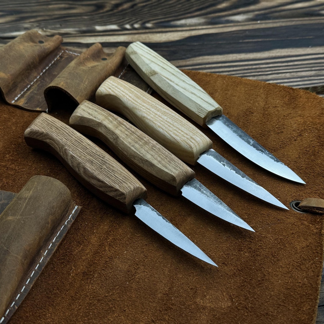 4-piece Hand-forged Wood Carving Knives Set. Woodworking Tools ...