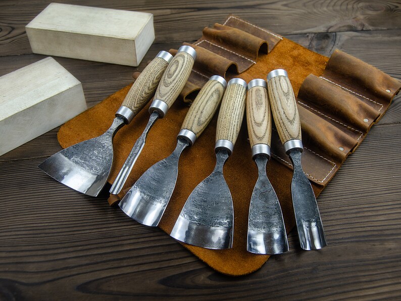 Forged Rounded Gouge Set 6pcs. Wood Carving Chisel Set. Woodworking ...