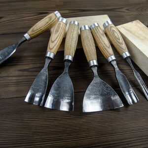 Forged Rounded Gouge Set 6pcs. Wood Carving Chisel Set. Woodworking ...