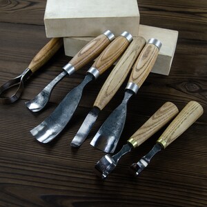 7-piece Wood Carving Tool Set. Spoons Bowls Carving Tools. Wood Carving ...