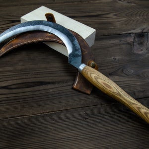 Large Sickle for Harvesting and Clearing Overgrowth. Hand Forged Garden ...