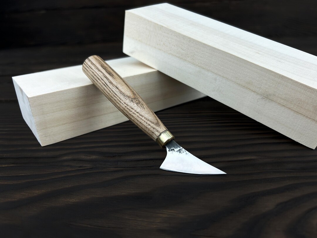 Chip Carving Knife With Rounded Blade. Geometric Carving Knife. Hand ...
