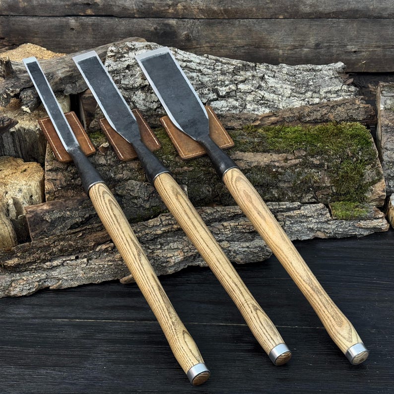Framing Slick Chisels. Hand-forged Carbon Steel Blades. Ergonomic Ash ...