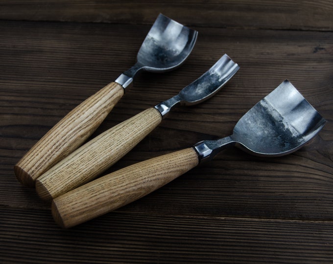 Hand Forged Bent Gouges. Spoon Carving Gouges. Wood Carving Tools. Bowl ...