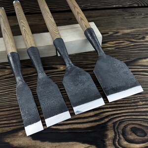 Hand-forged Timber Chisel Set 4-piece. Slick Chisels for Carpentry ...