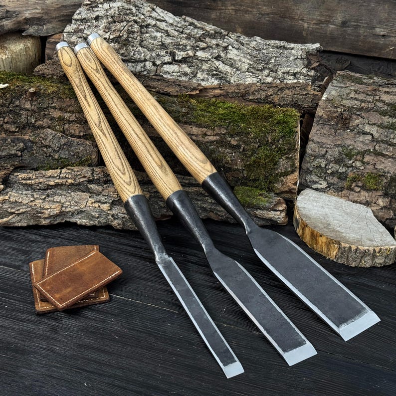 Framing Slick Chisels. Hand-forged Carbon Steel Blades. Ergonomic Ash ...