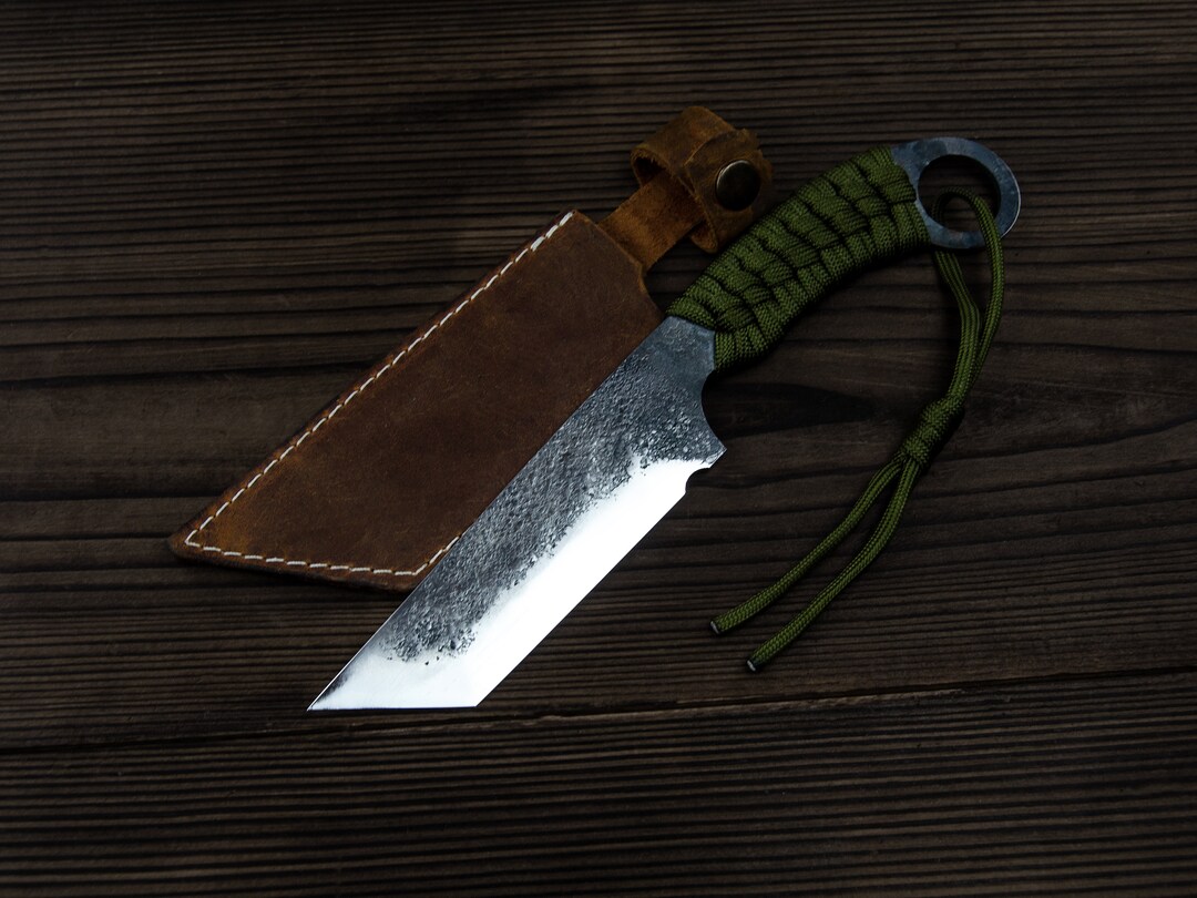 Hand Forged Throwing Knife. Sharp Knife for Camping and Survival. Ninja ...
