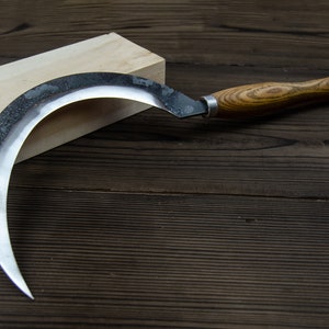 Large Sickle for Harvesting and Clearing Overgrowth. Hand Forged Garden ...