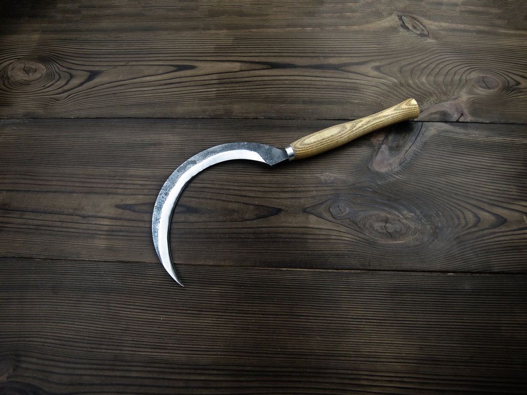 Large Sickle for Harvesting and Clearing Overgrowth. Hand Forged Garden ...