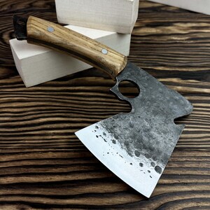 Hand-forged Chopping Axe With Sheath. Carbon Steel Blade. Ash Wood ...