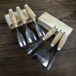 Forged Rounded Gouge Set 6pcs. Wood Carving Chisel Set. Woodworking ...