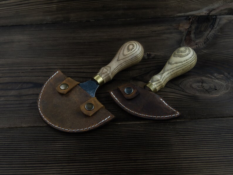 Hand Forged Leather Cutting Knives. 2-piece Leather Knife Set ...