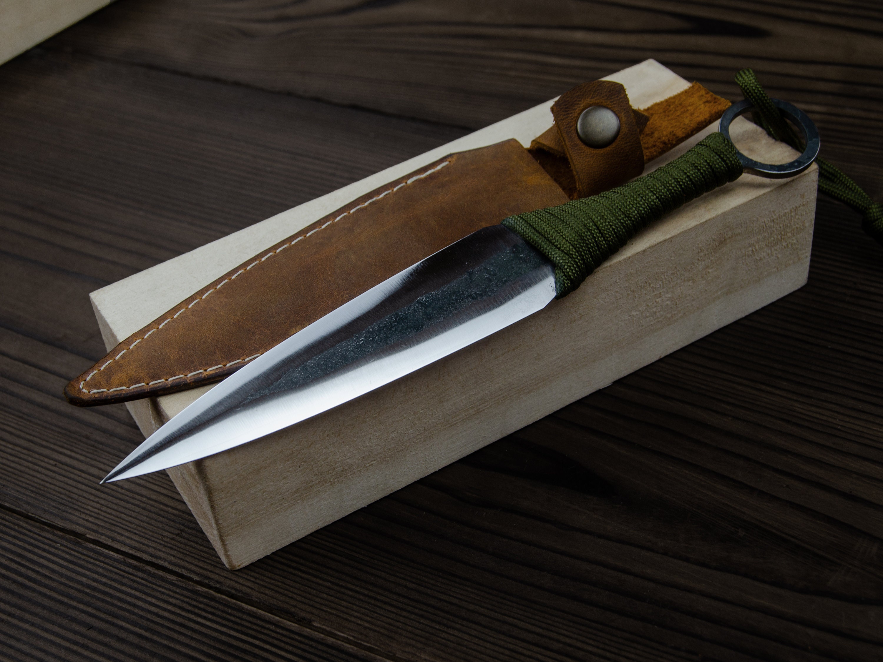 Hand Forged Throwing Knife. Sharp Knife for Camping. Ninja Kunai. Boot ...