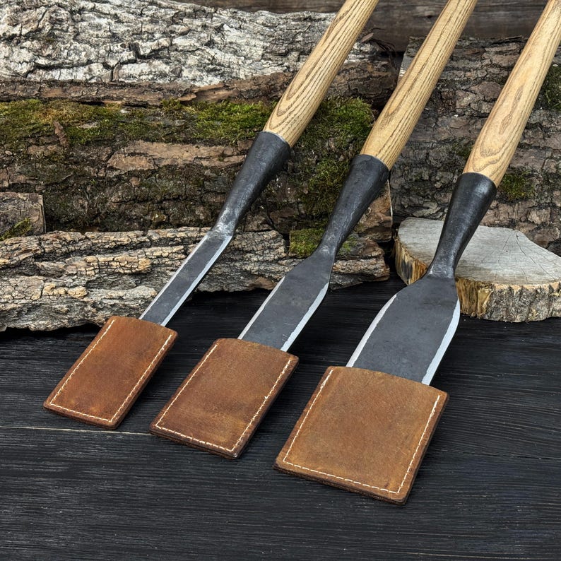 Framing Slick Chisels. Hand-forged Carbon Steel Blades. Ergonomic Ash ...