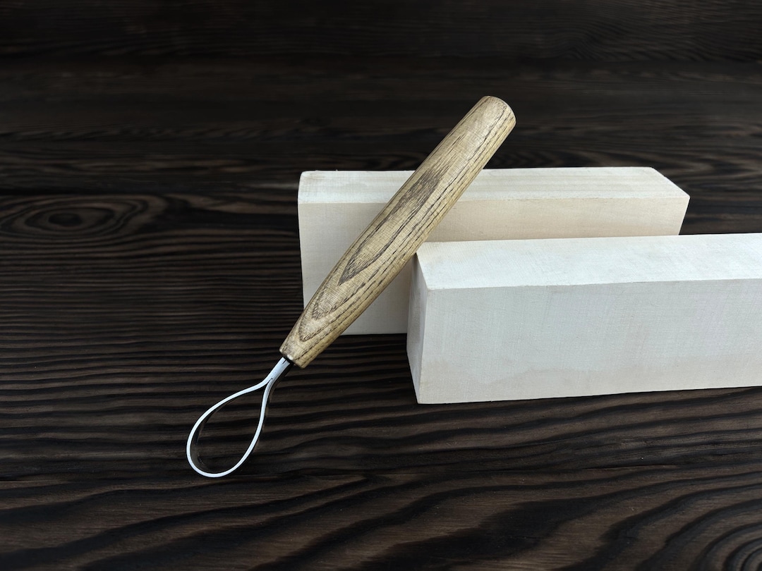 Hand Forged Spoon Carving Scorp Knife. Round Blade for Spoons and Bowls ...